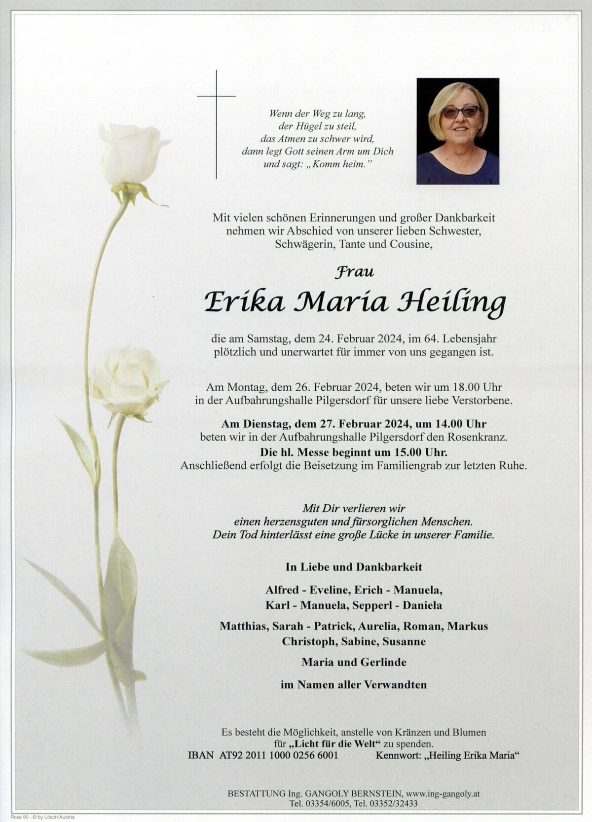 Bestattung und Möbelbau Gangoly: Sterbefälle